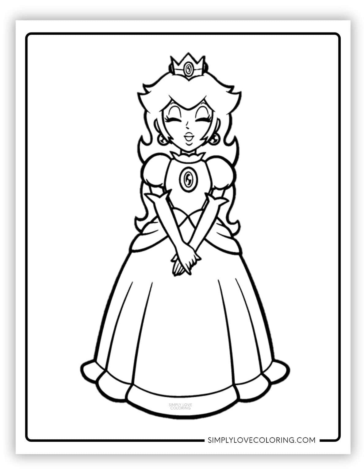 Princess Peach Coloring Pages (Free PDF Printables) - Simply Love Coloring