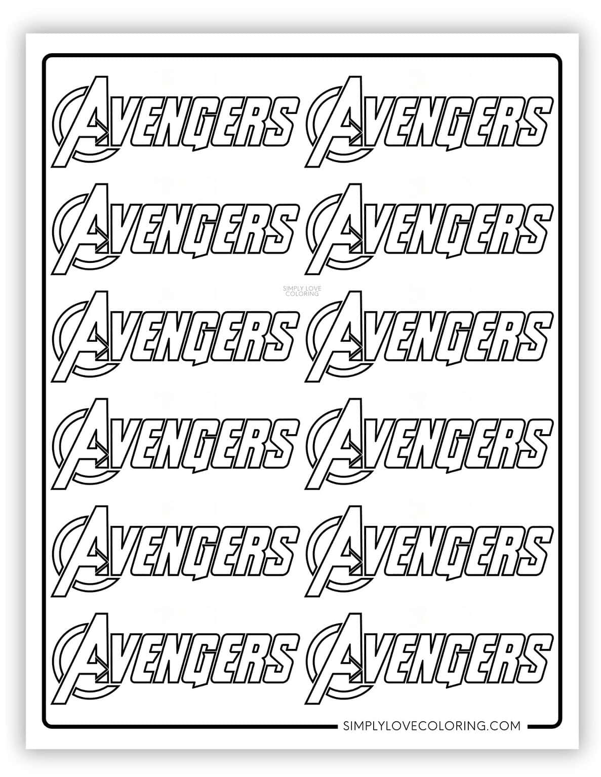 Marvel Avengers Coloring Pages (Free PDF Printables) - Simply Love Coloring
