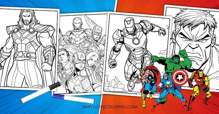 Marvel Avengers Coloring Pages (Free PDF Printables) - Simply Love Coloring