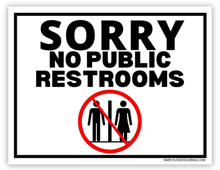 No Public Restrooms Printable Signs (Free PDF Downloads) - Simply Love ...