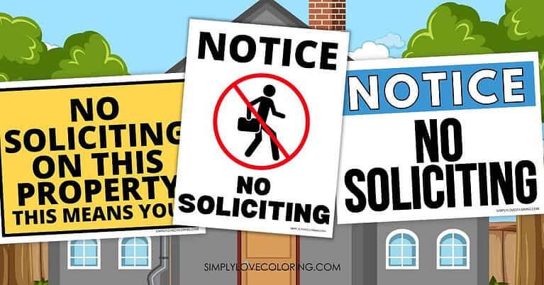 Printable No Soliciting Sign (Free PDF Downloads) - Simply Love Coloring