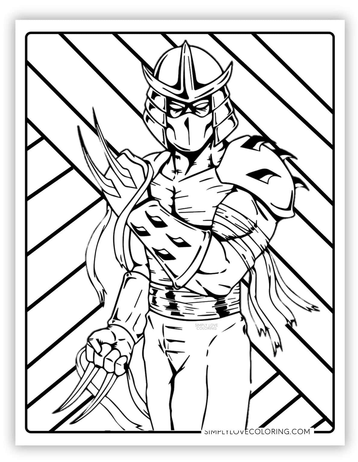 Shredder Coloring Tmnt Pages Ninja Turtles Mutant Teenage Color ...