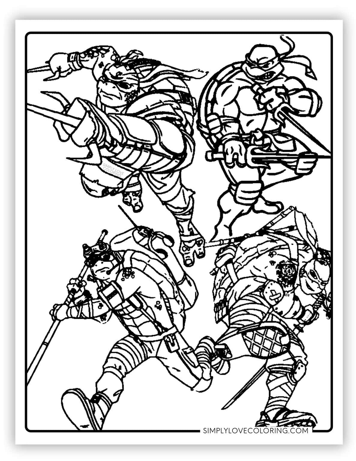 34 Ninja Turtles Coloring Pages (Free PDF Printables) - Simply Love ...