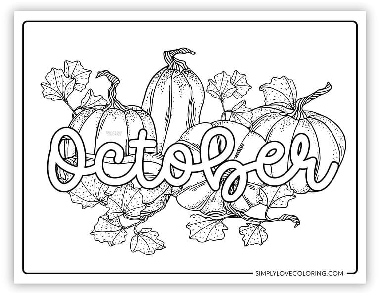 October Coloring Pages (Free PDF Printables) - Simply Love Coloring