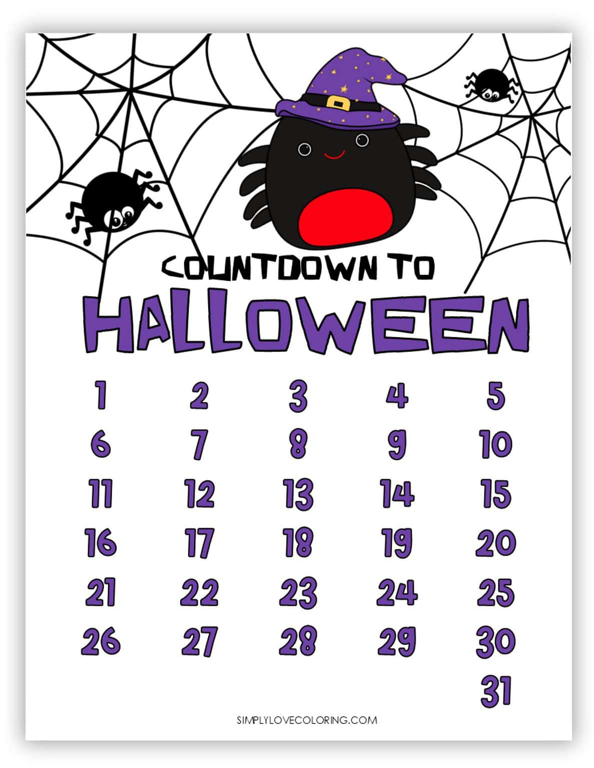 Squishmallow Halloween Countdown Calendar (Free PDF Printables ...