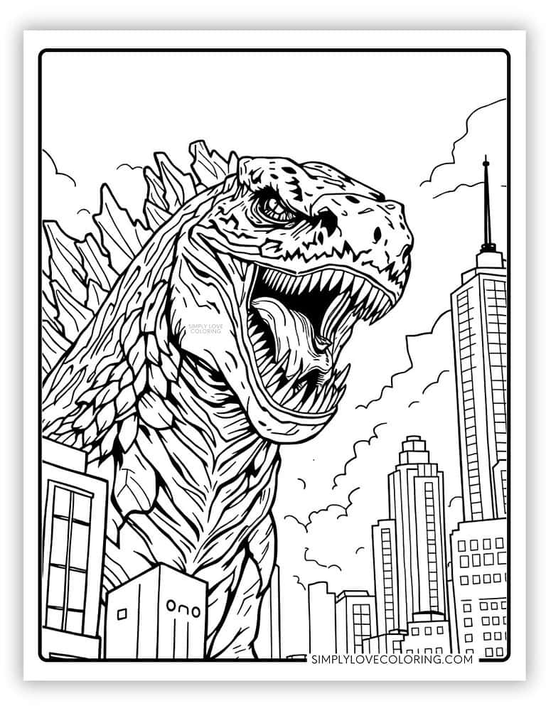 Godzilla Coloring Pages (Free PDF Printables) - Simply Love Coloring