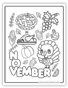 November Coloring Pages (Free PDF Printables) - Simply Love Coloring
