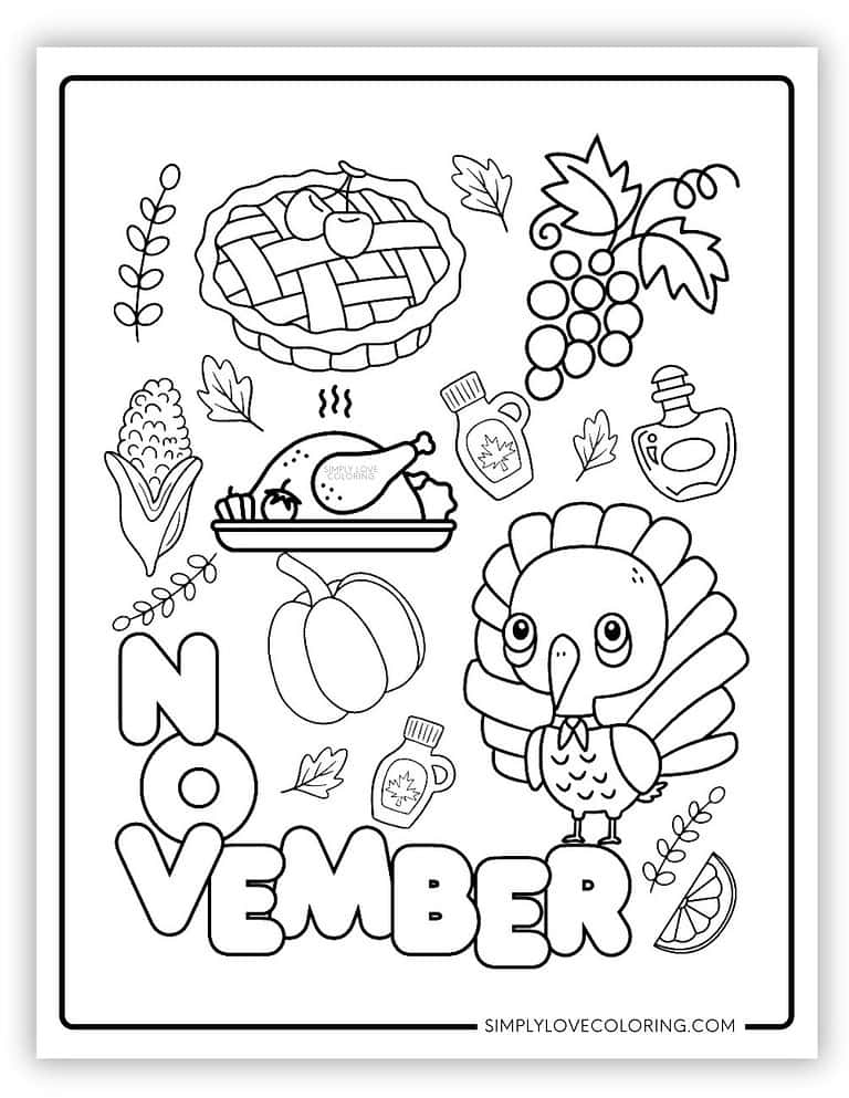 November Coloring Pages (Free PDF Printables) - Simply Love Coloring