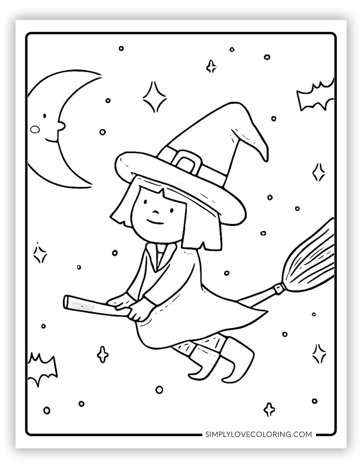 Witch Coloring Pages (Free PDF Printables) - Simply Love Coloring