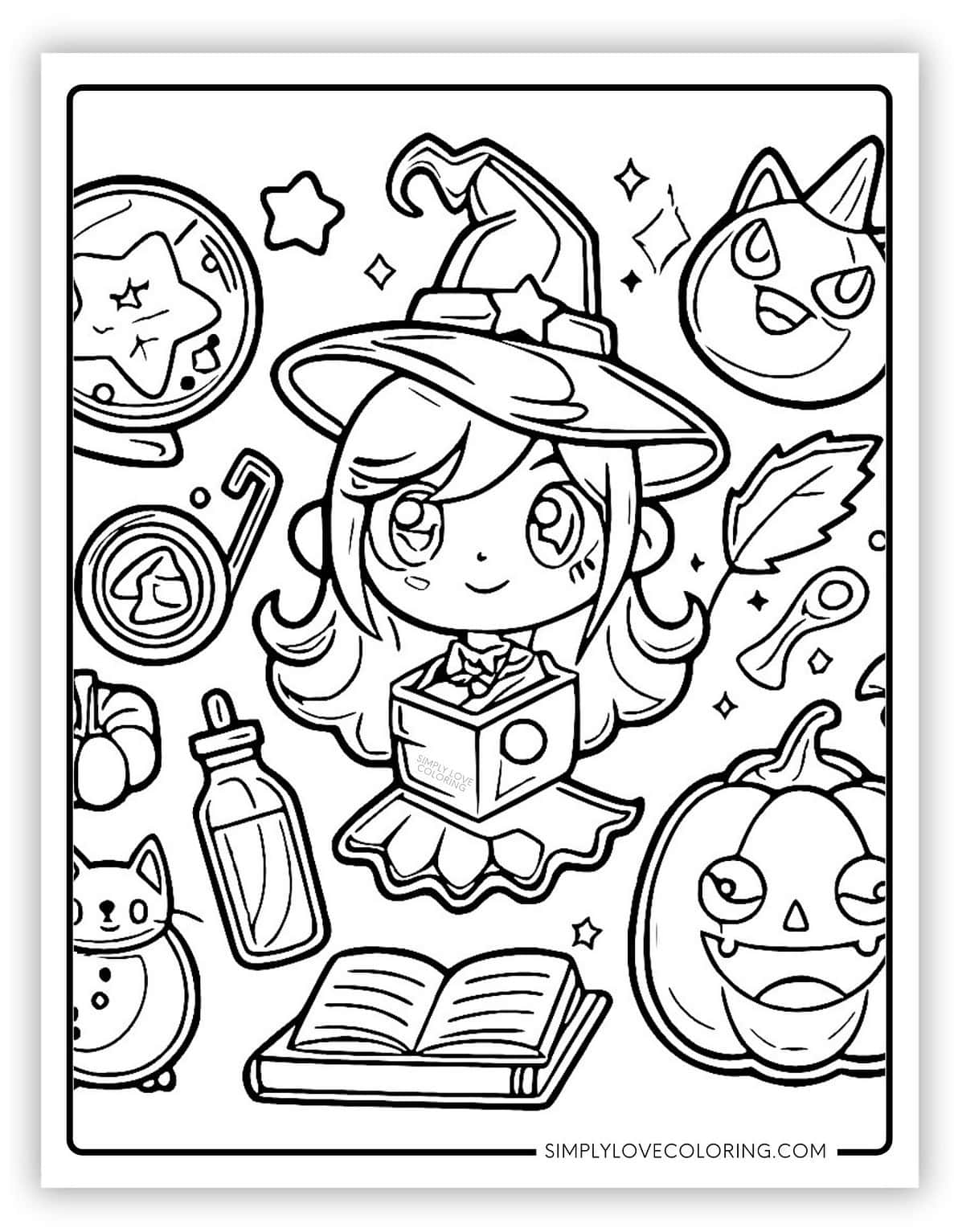 Witch Coloring Pages (Free PDF Printables) - Simply Love Coloring