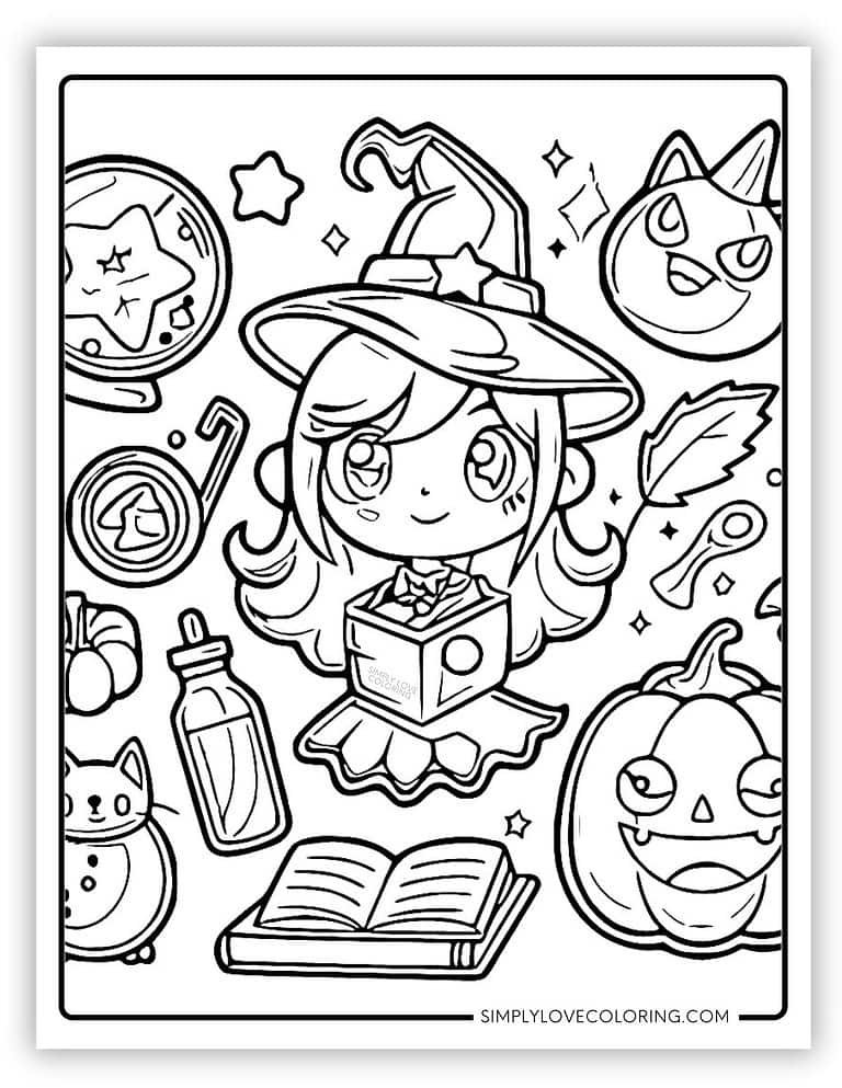 Witch Coloring Pages (Free PDF Printables) - Simply Love Coloring