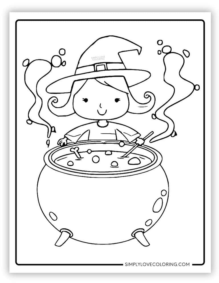 Witch Coloring Pages (Free PDF Printables) - Simply Love Coloring