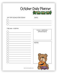 October Planner Printables (Free PDF Download) - Simply Love Coloring