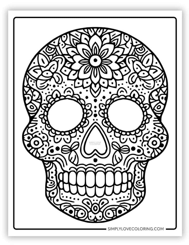 Sugar Skull Coloring Pages (Free PDF Printables) - Simply Love Coloring