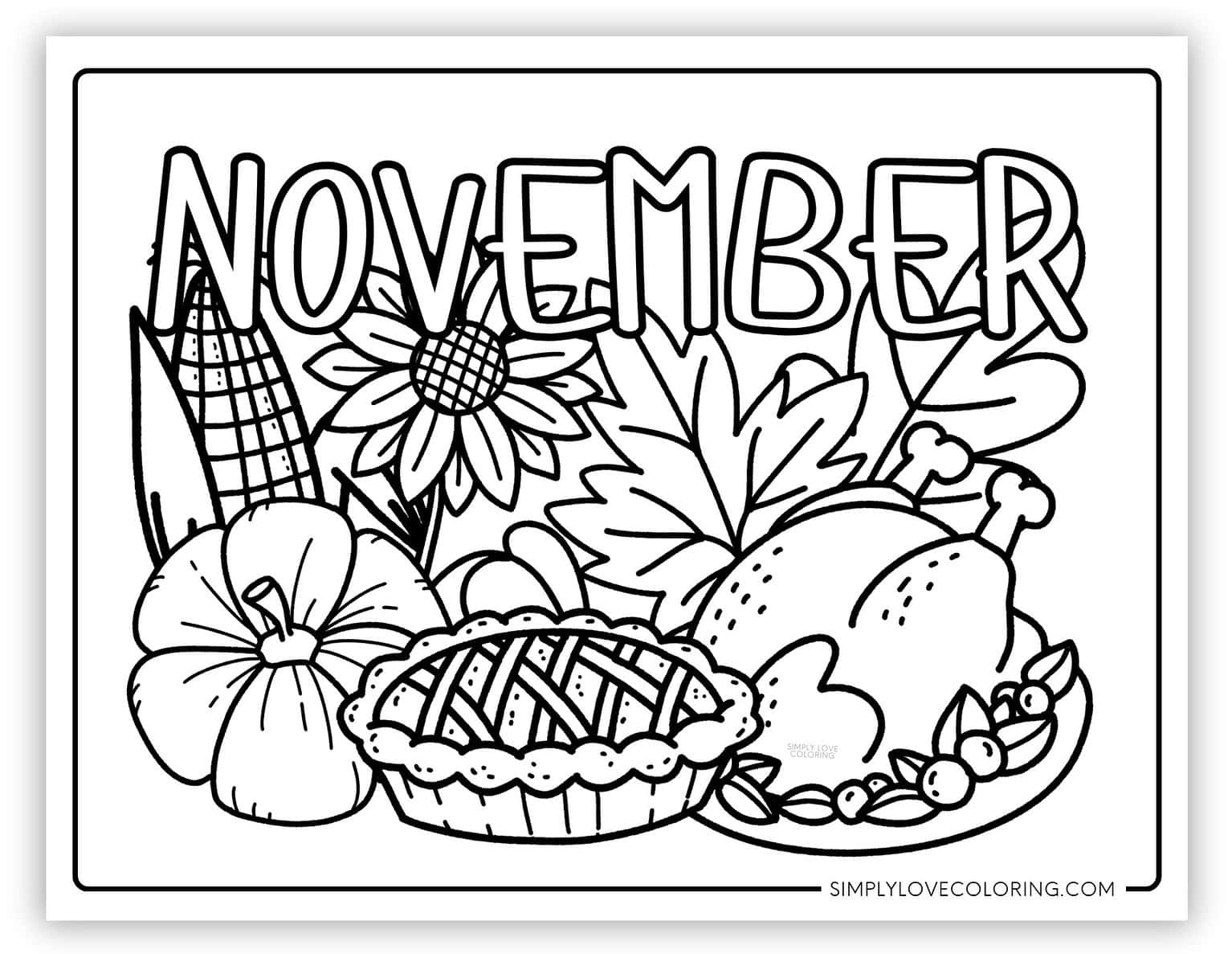 November Coloring Pages (Free PDF Printables) - Simply Love Coloring
