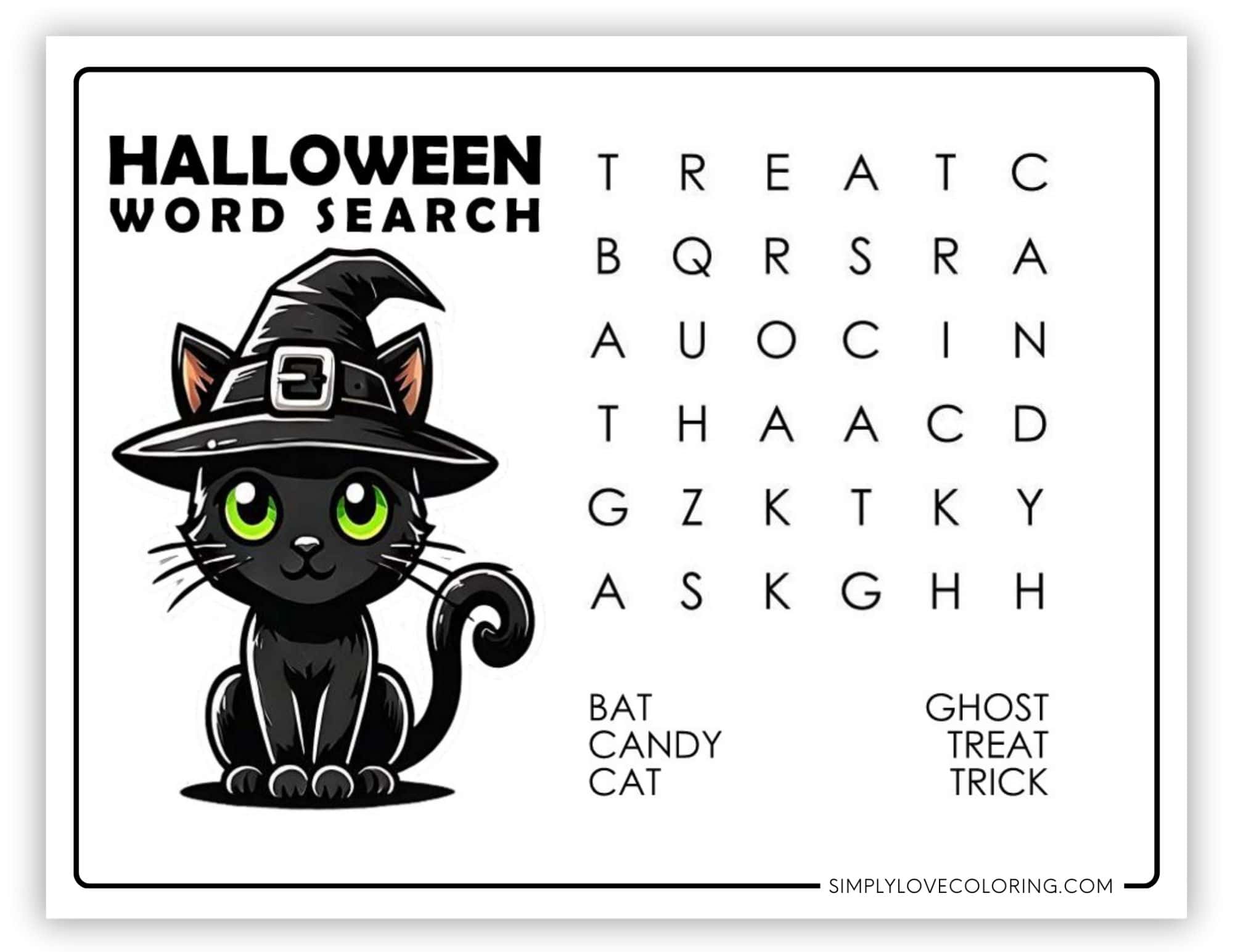 Halloween Word Search Printable (Free PDF Downloads) - Simply Love Coloring