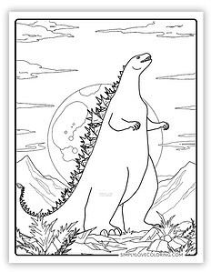 Godzilla Coloring Pages (Free PDF Printables) - Simply Love Coloring