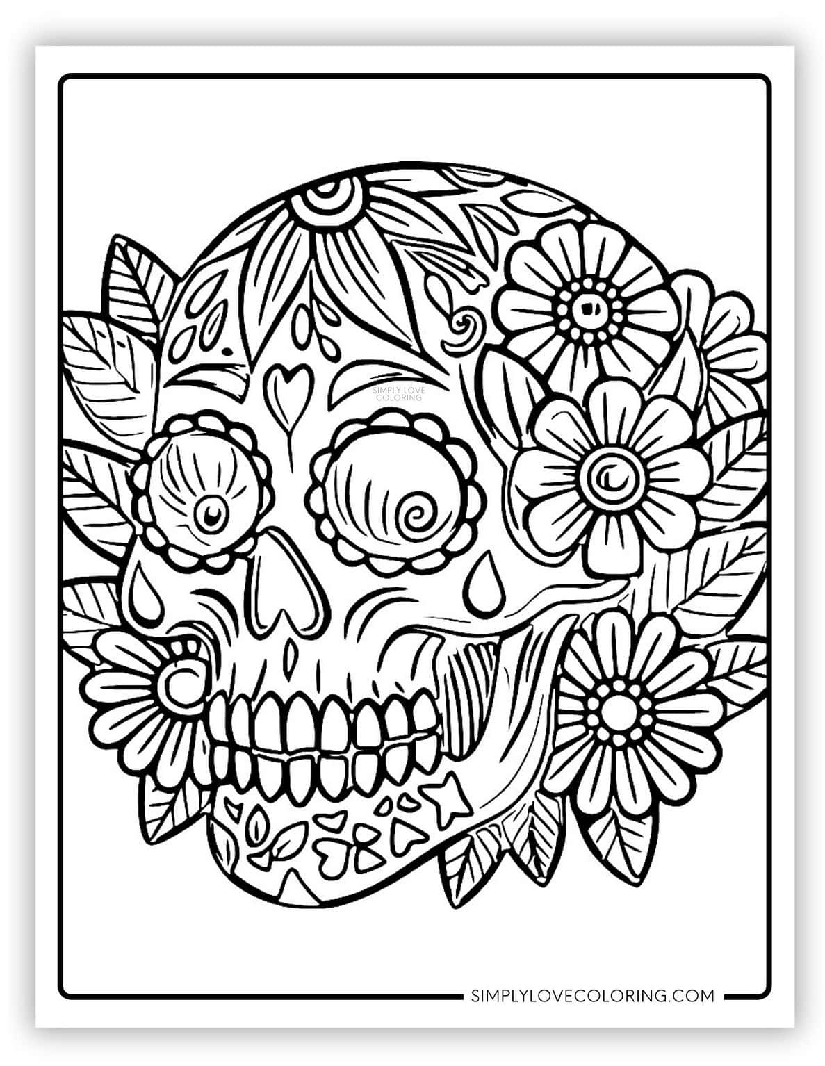 Sugar Skull Coloring Pages (Free PDF Printables) - Simply Love Coloring