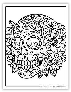Sugar Skull Coloring Pages (Free PDF Printables) - Simply Love Coloring