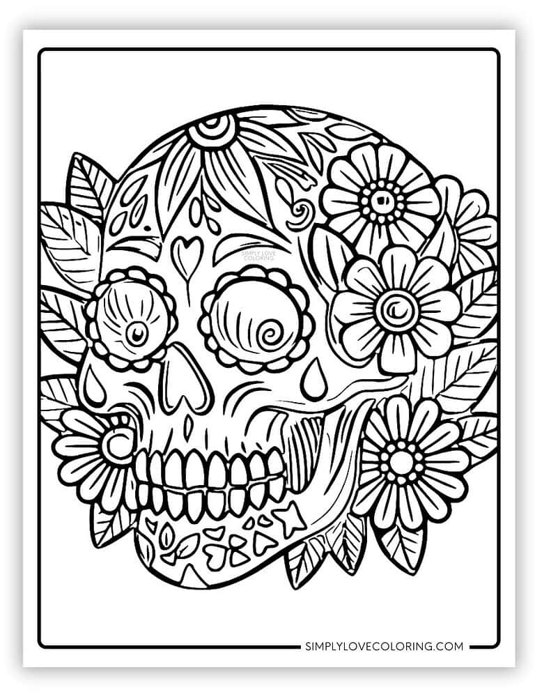 Sugar Skull Coloring Pages (Free PDF Printables) - Simply Love Coloring