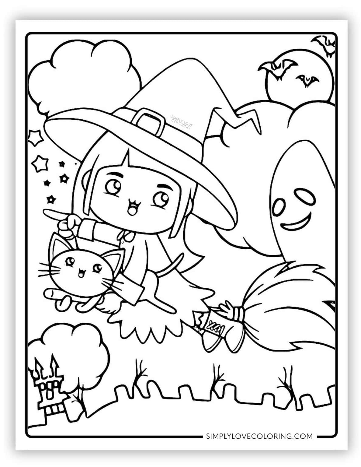 Witch Coloring Pages (Free PDF Printables) - Simply Love Coloring