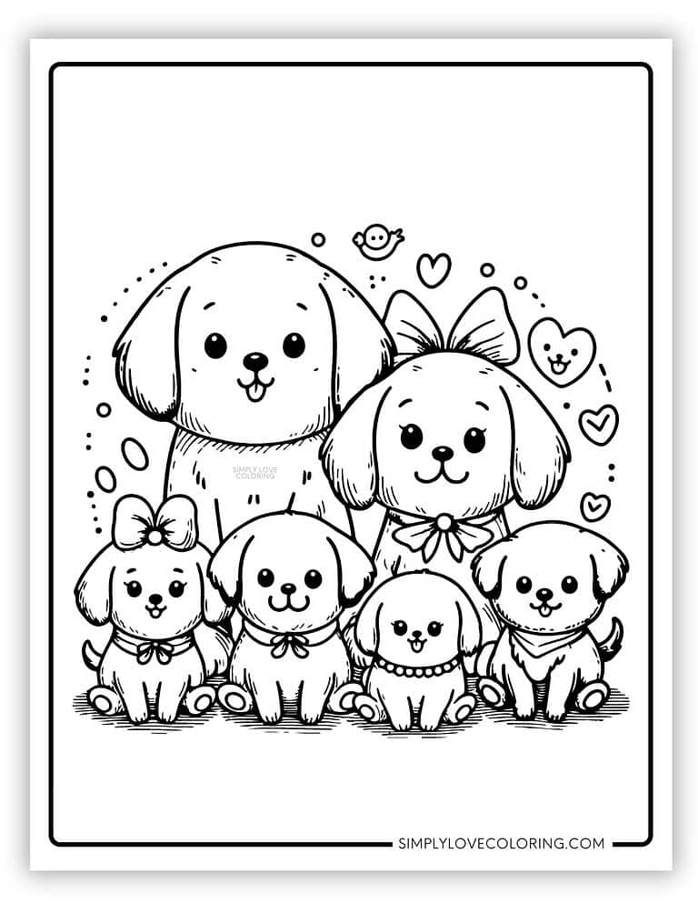 Puppy Coloring Pages (Free PDF Printables) - Simply Love Coloring