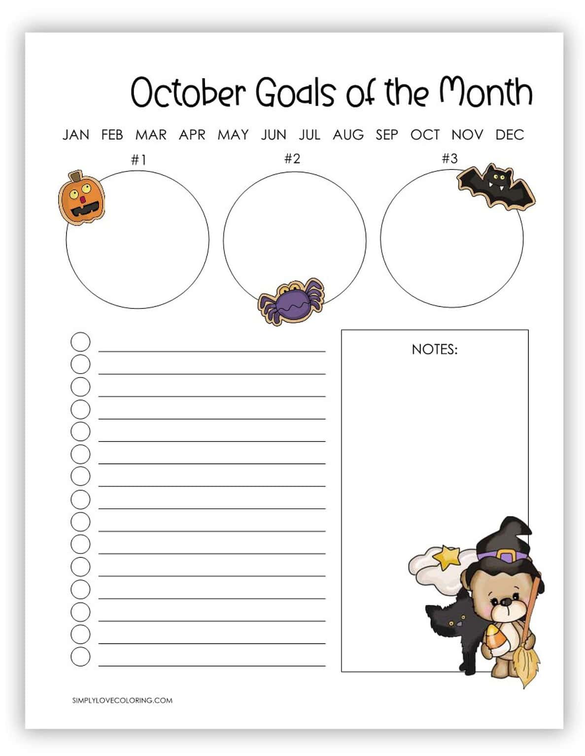 October Planner Printables (Free PDF Download) - Simply Love Coloring