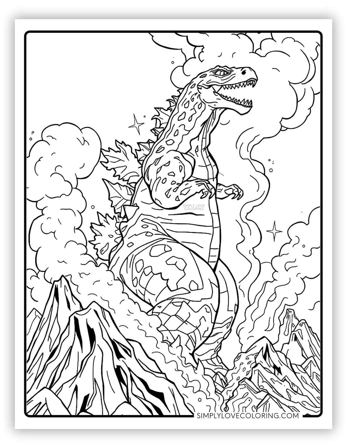 Godzilla Coloring Pages (Free PDF Printables) - Simply Love Coloring