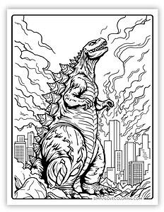 Godzilla Coloring Pages (Free PDF Printables) - Simply Love Coloring
