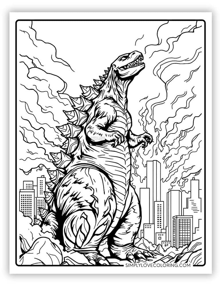 Godzilla Coloring Pages (Free PDF Printables) - Simply Love Coloring
