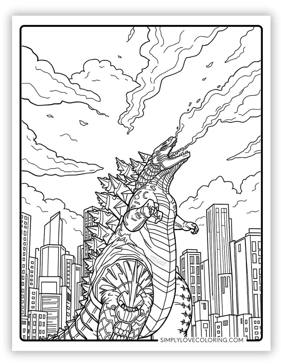 Godzilla Coloring Pages (Free PDF Printables) - Simply Love Coloring
