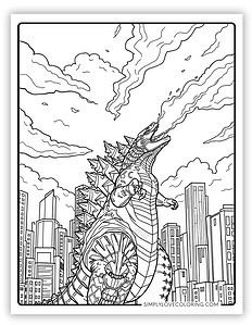 Godzilla Coloring Pages (Free PDF Printables) - Simply Love Coloring