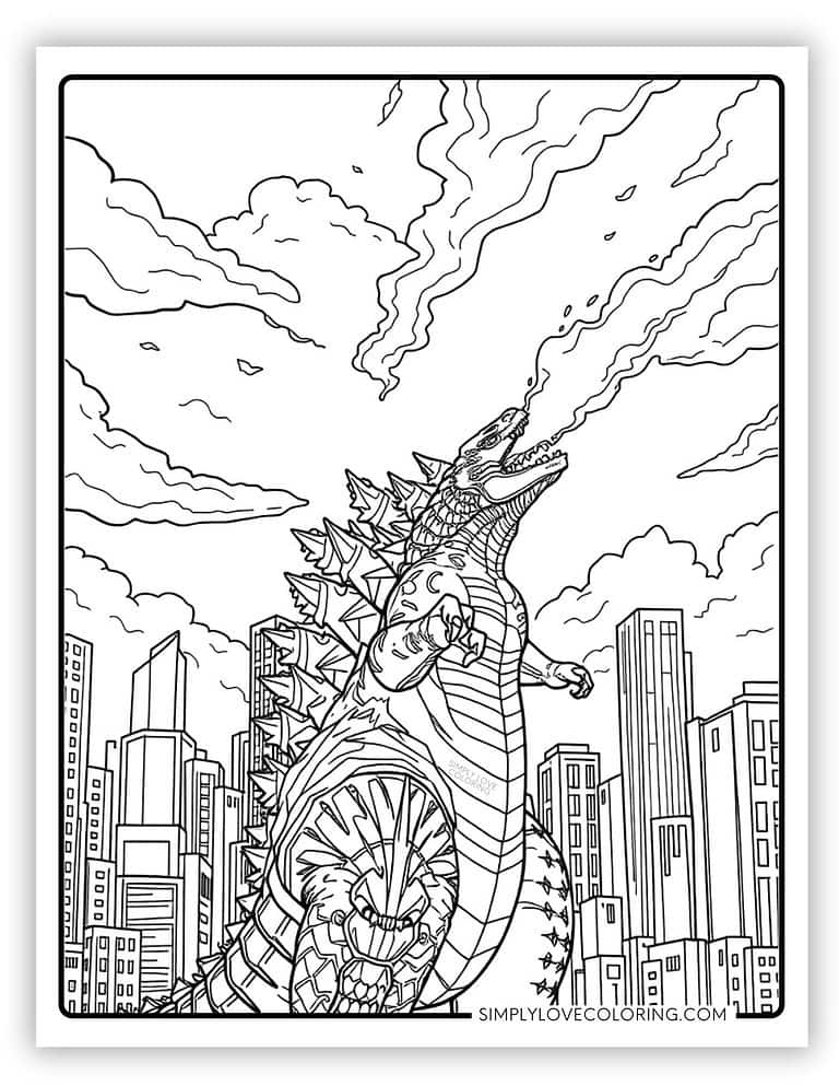 Godzilla Coloring Pages (Free PDF Printables) - Simply Love Coloring