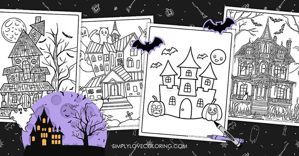 Haunted House Coloring Pages (Free PDF Printables) - Simply Love Coloring