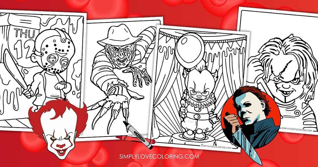 Horror Coloring Pages (Free PDF Printables) - Simply Love Coloring