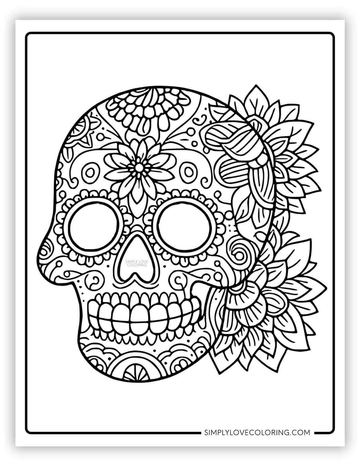 Sugar Skull Coloring Pages (Free PDF Printables) - Simply Love Coloring