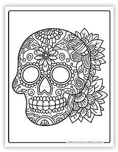 Sugar Skull Coloring Pages (Free PDF Printables) - Simply Love Coloring