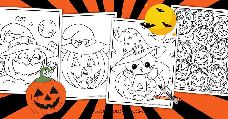 Jack O Lantern Coloring Pages (Free PDF Printables) - Simply Love Coloring