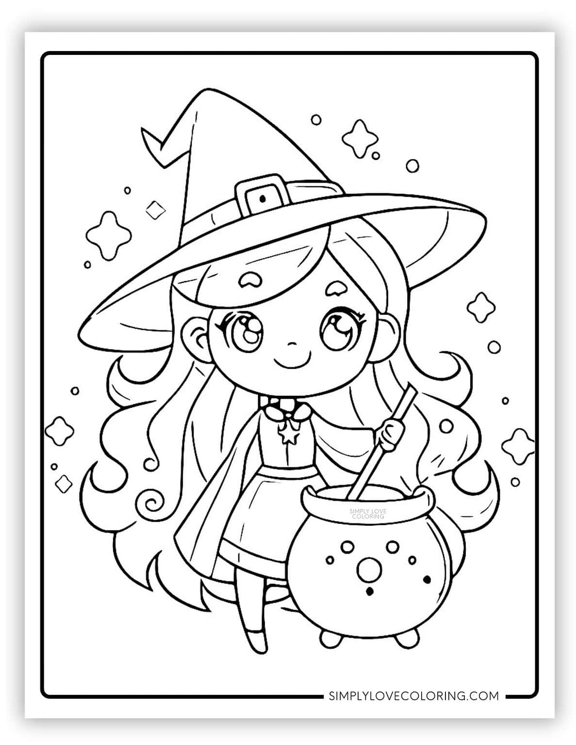 Witch Coloring Pages (Free PDF Printables) - Simply Love Coloring