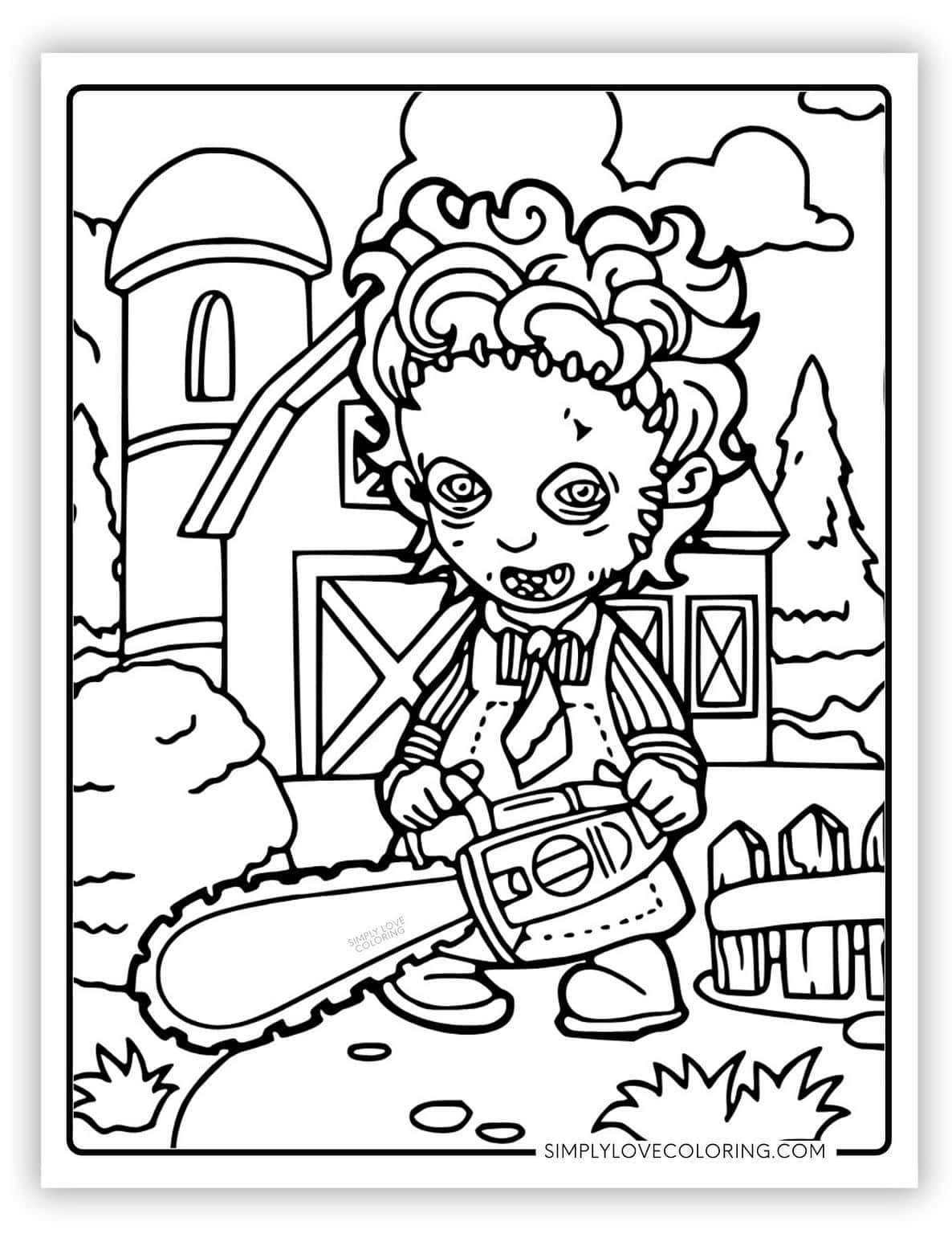 Horror Coloring Pages (Free PDF Printables) - Simply Love Coloring