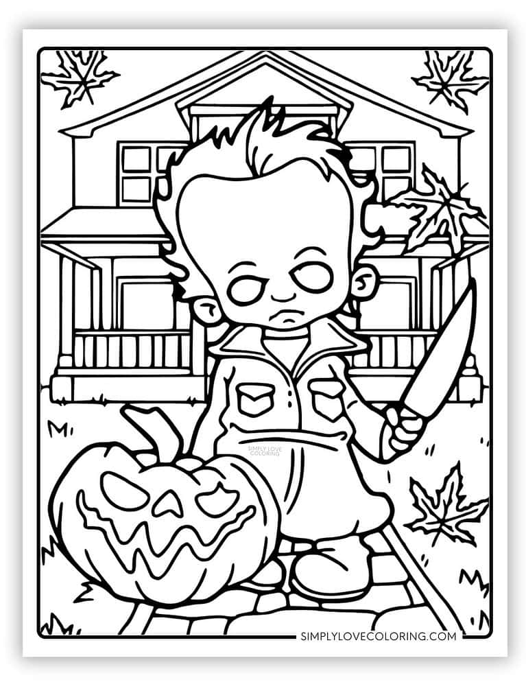 Horror Coloring Pages (Free PDF Printables) - Simply Love Coloring