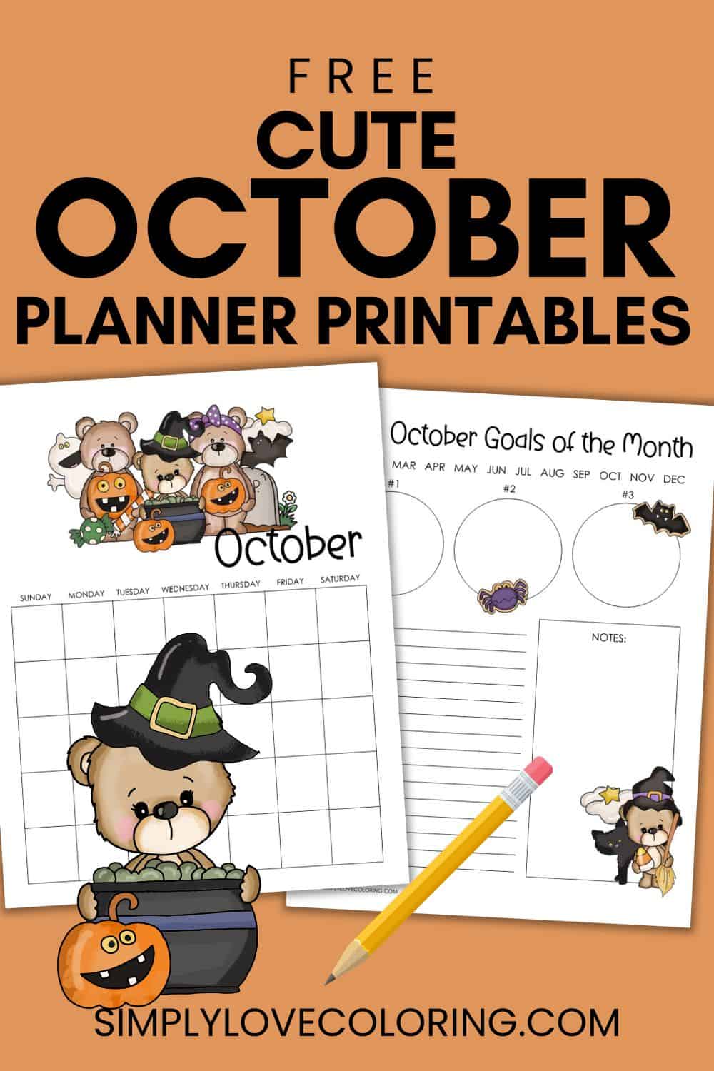 October Planner Printables (Free PDF Download) - Simply Love Coloring