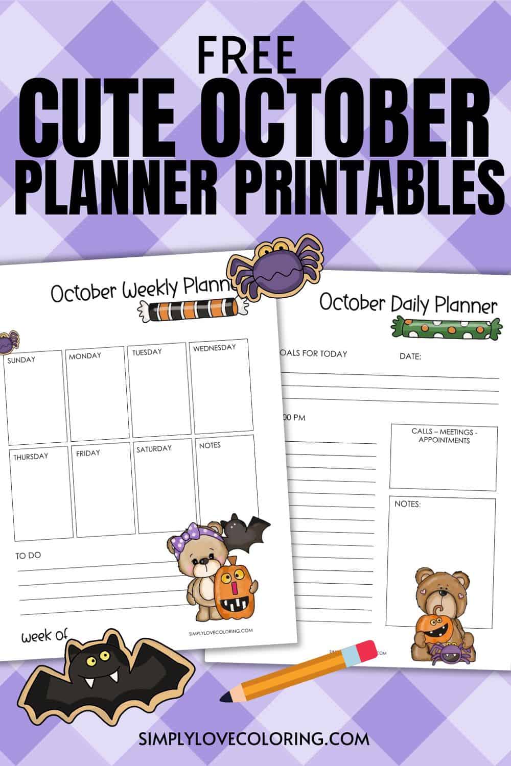 October Planner Printables (Free PDF Download) - Simply Love Coloring