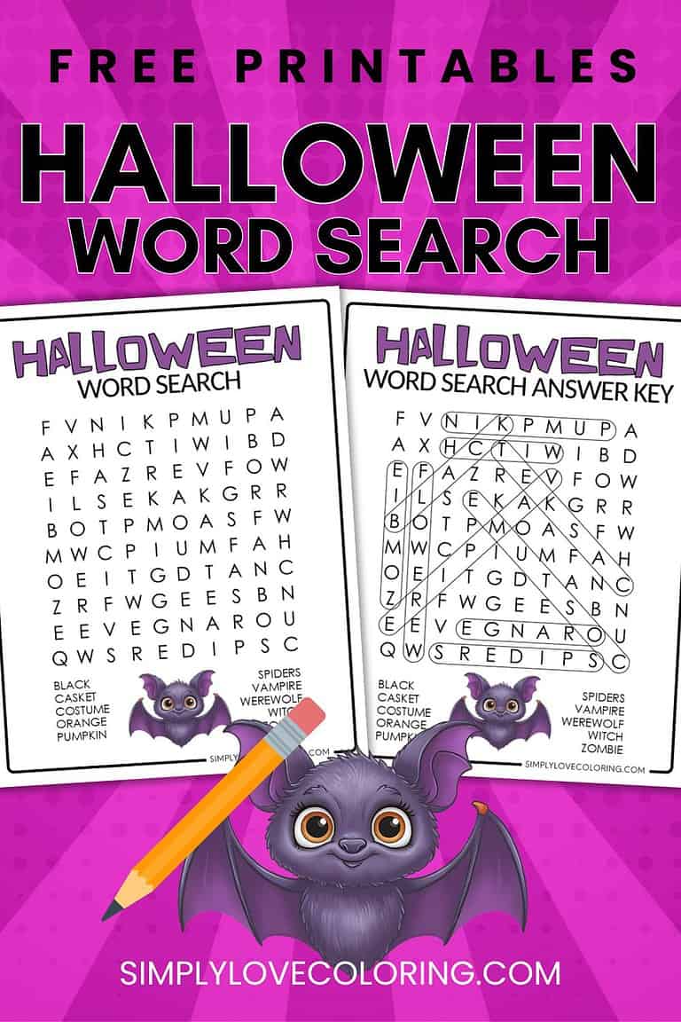 Halloween Word Search Printable (Free PDF Downloads) - Simply Love Coloring