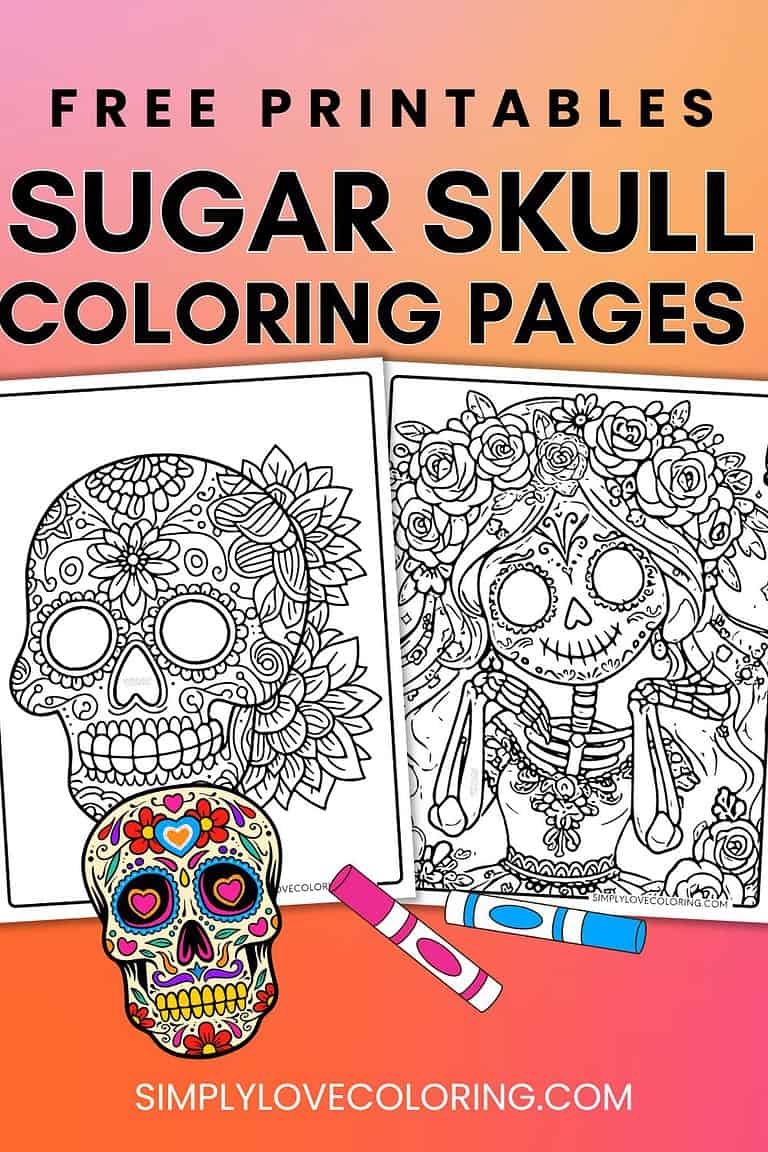 Sugar Skull Coloring Pages (Free PDF Printables) - Simply Love Coloring