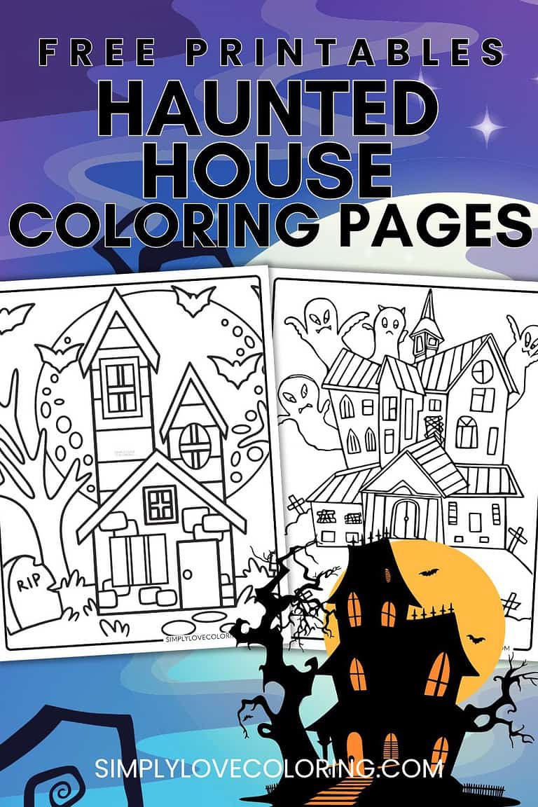 Haunted House Coloring Pages (Free PDF Printables) - Simply Love Coloring