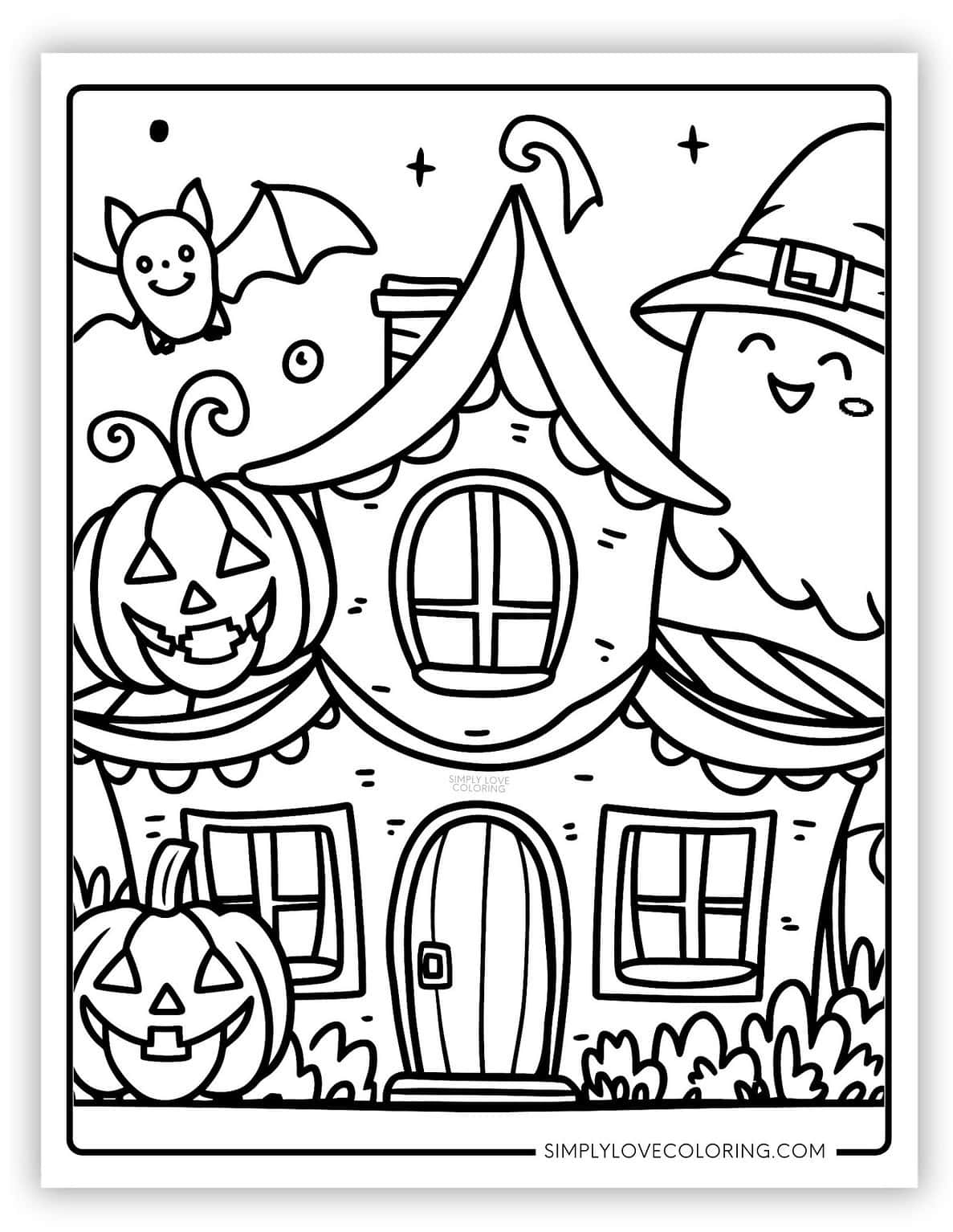 Haunted House Coloring Pages (Free PDF Printables) - Simply Love Coloring