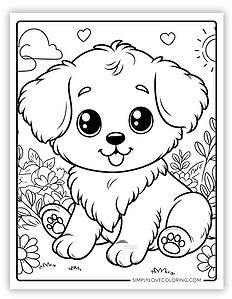 Puppy Coloring Pages (Free PDF Printables) - Simply Love Coloring