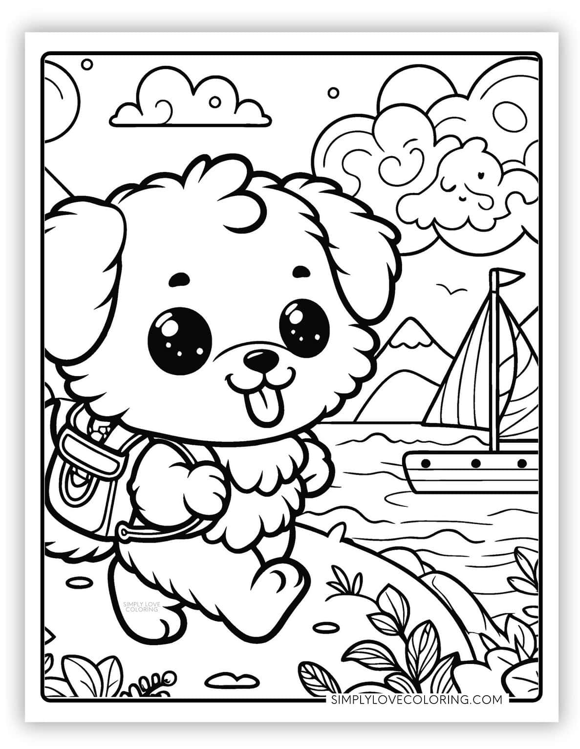Puppy Coloring Pages (Free PDF Printables) - Simply Love Coloring