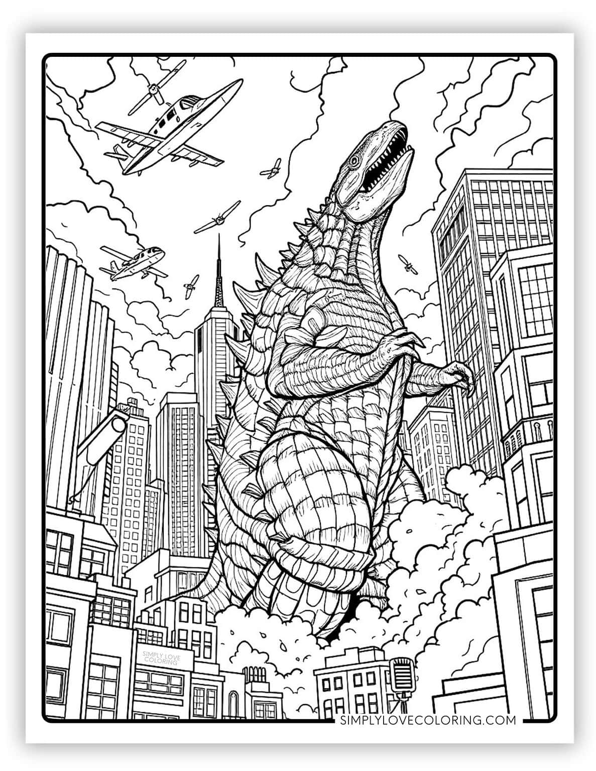 Godzilla Coloring Pages (Free PDF Printables) - Simply Love Coloring